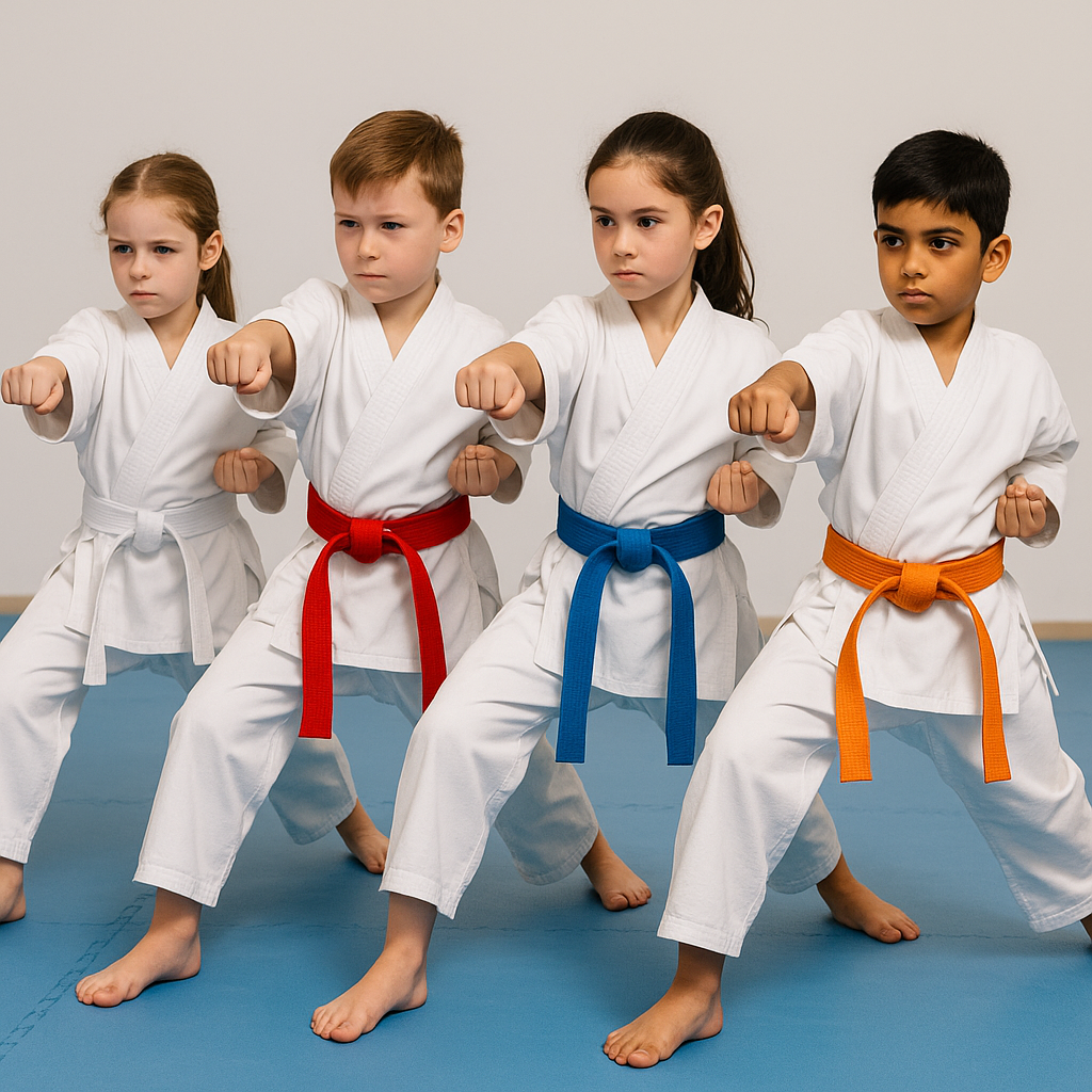 Karate Kids Focused In Stance - Martial Journal